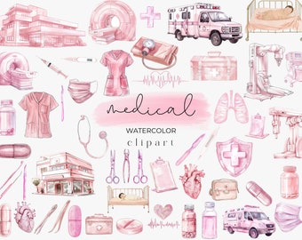 Watercolor Medical Clipart | Doctor Clipart | Nurse Clipart | Medicine ...