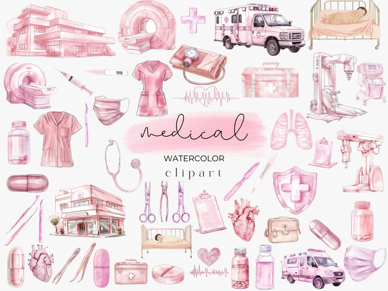 Watercolor Medical Clipart | Doctor Clipart | Nurse Clipart | Medicine ...