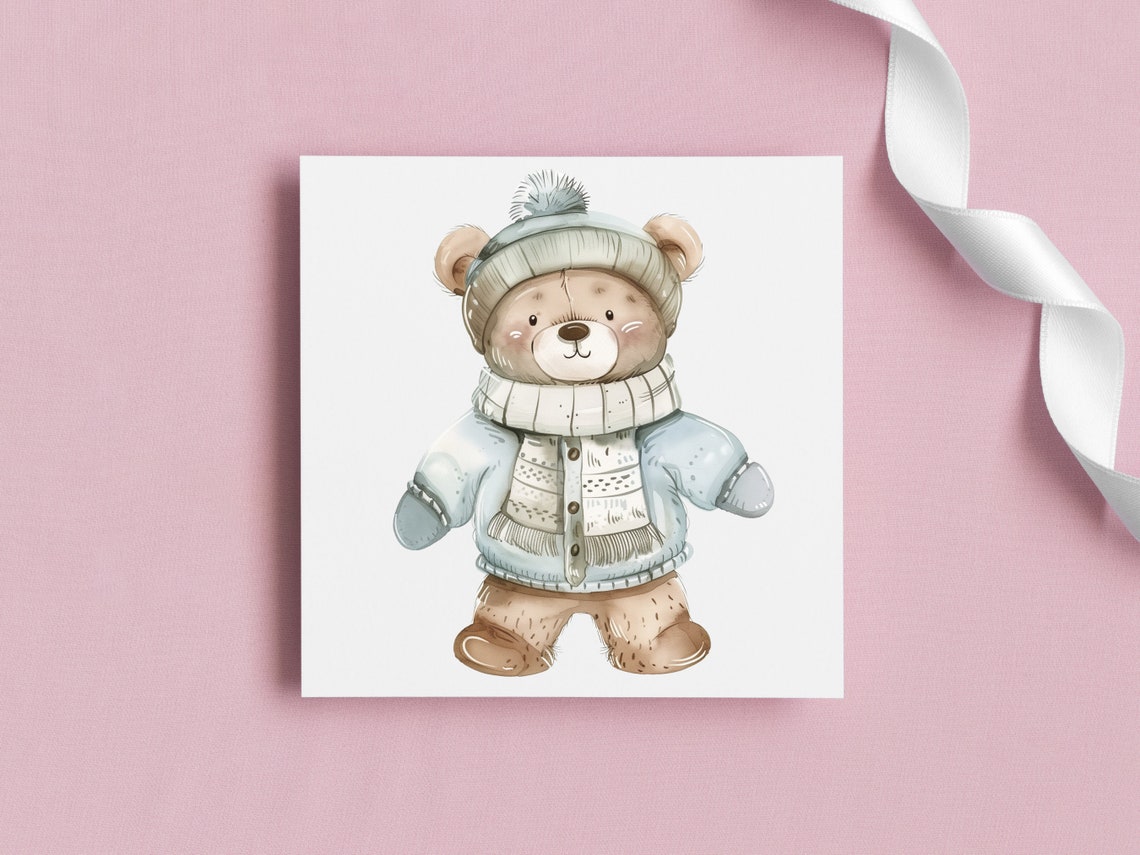 18 Teddy Bear Watercolor Clipart Winter Fashion Teddy Bear Teddy Bear ...