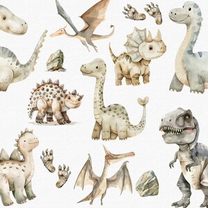 Dinosaur Watercolor Clipart Set - Prehistoric Clipart - Watercolor ...