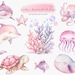 Pink Sea Animals Clipart, Little Sea Animal Clipart, Undersea ...