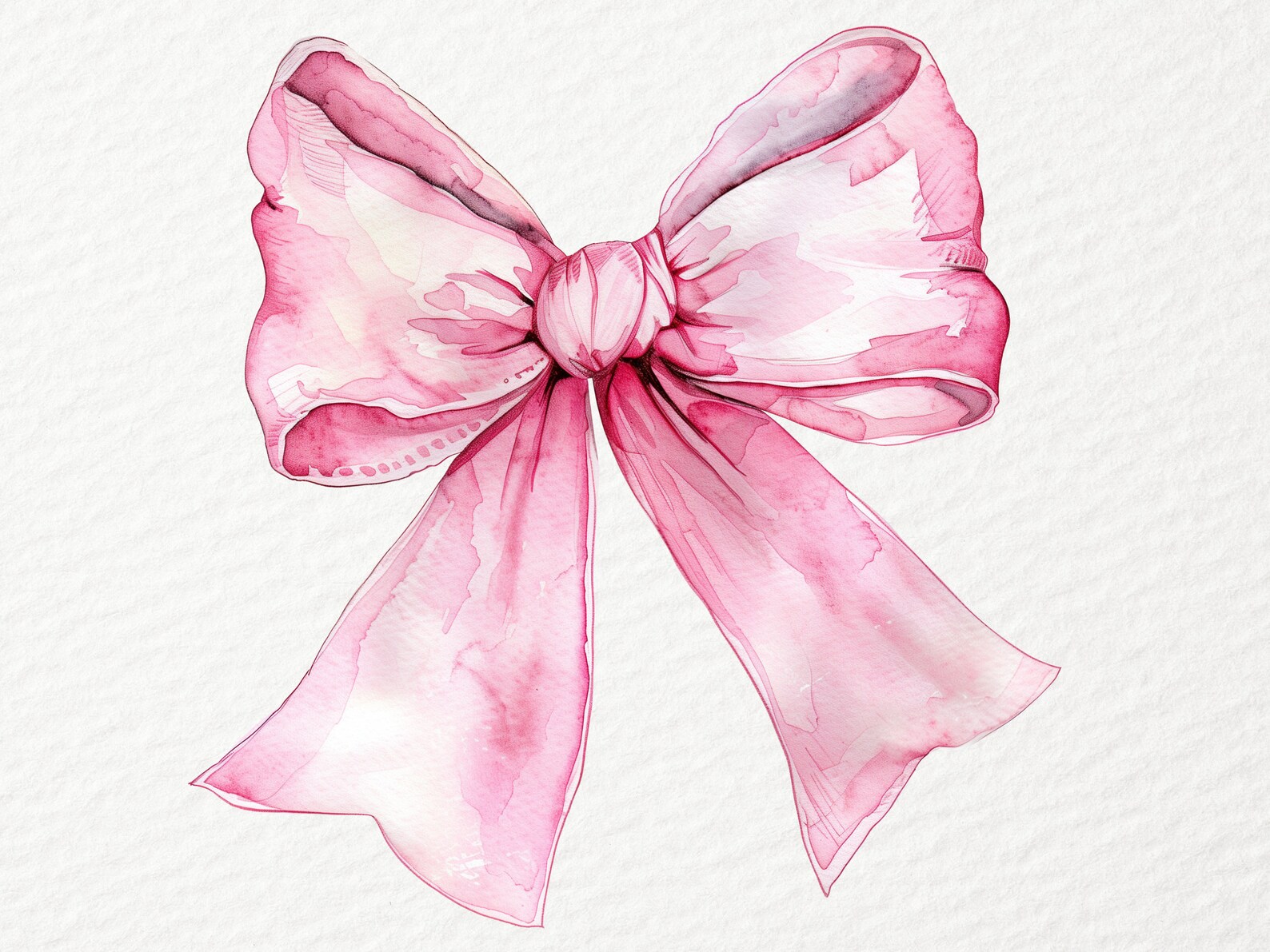 Watercolor Pink Bows Clipart - Dusty Pink Ribbon Bow - Pink Gingham Bow ...