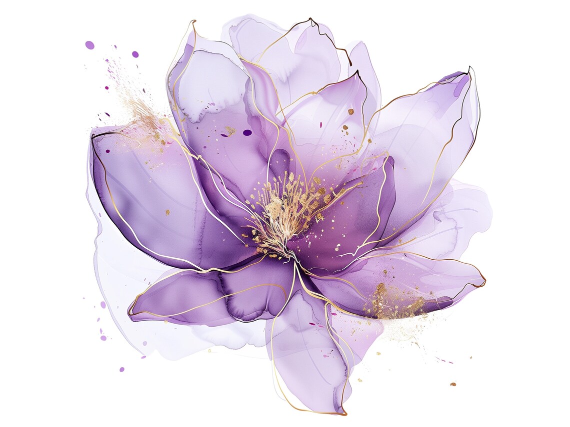 20 Purple Lotus Flower Clipart - Abstract Flowers Clipart - Flower ...