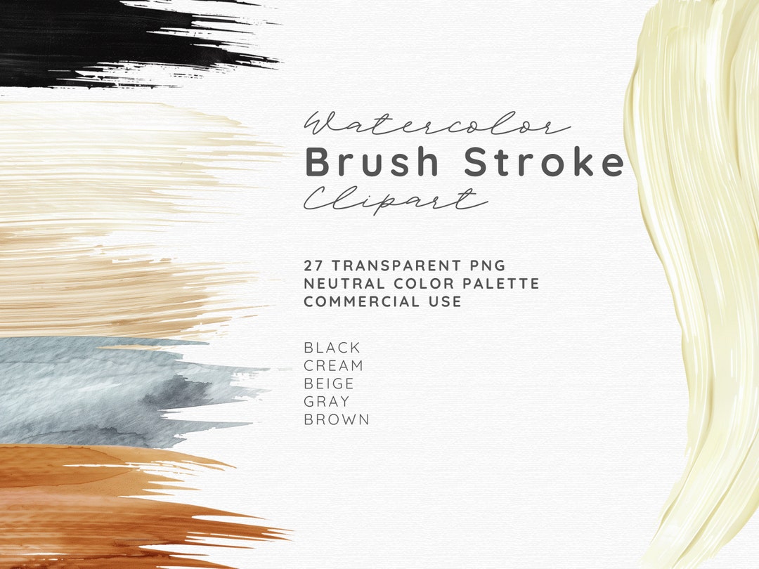 Neutral Watercolor Brush Stroke Clipart, Watercolor Brush Stroke PNG ...