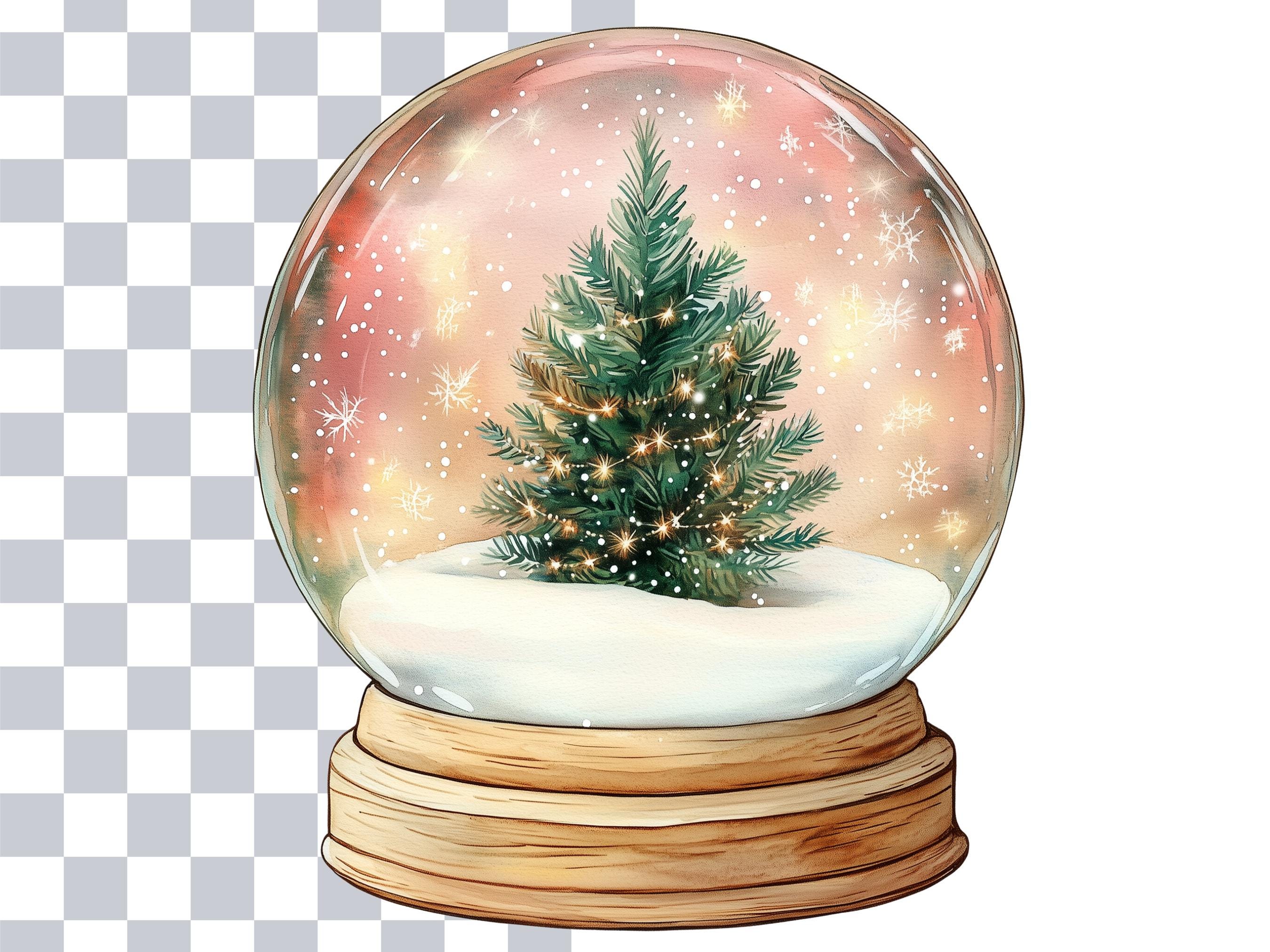 Watercolor Christmas Snow Globe Clipart - Christmas Tree Clip Art ...