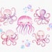 Pink Sea Animals Clipart, Little Sea Animal Clipart, Undersea ...