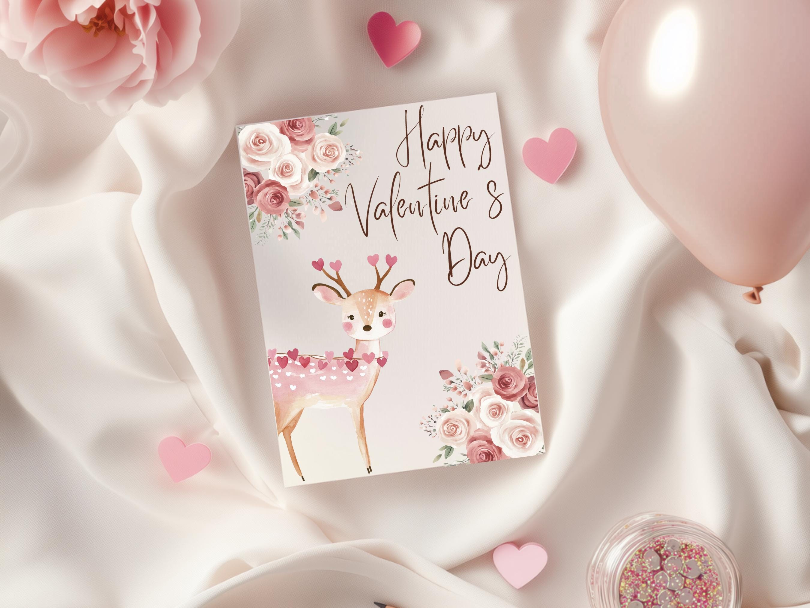 Woodland Valentine Clipart - Watercolor Valentine Clipart - Valentine ...