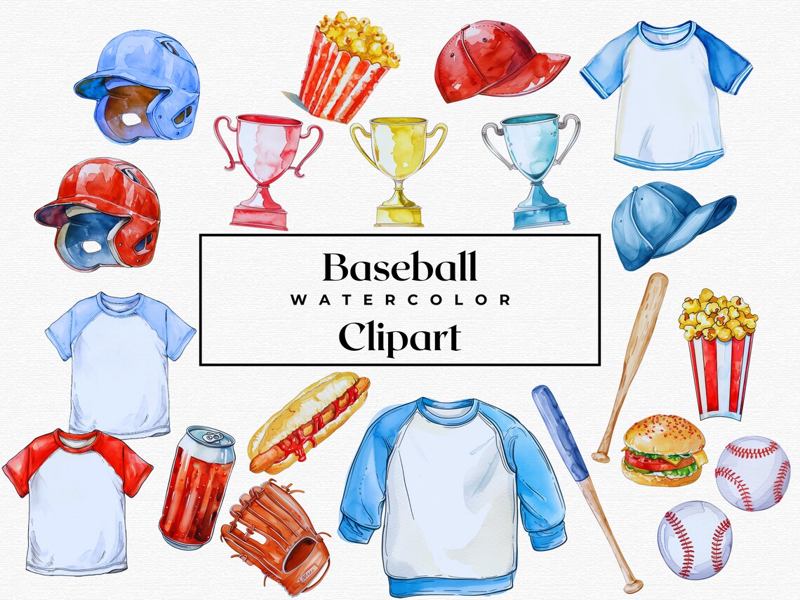 Baseball Watercolor Clipart, Baseball PNG, Sports Clipart, Baseball ...
