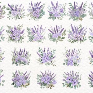 Watercolor Floral Clipart, Wedding Clipart, Watercolor Flower Clipart ...