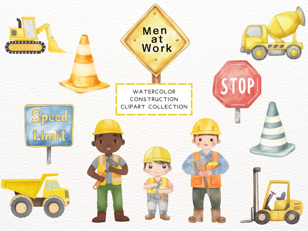 Watercolor Construction Vehicles Clipart Png , Bulldozer , Cement Truck ...