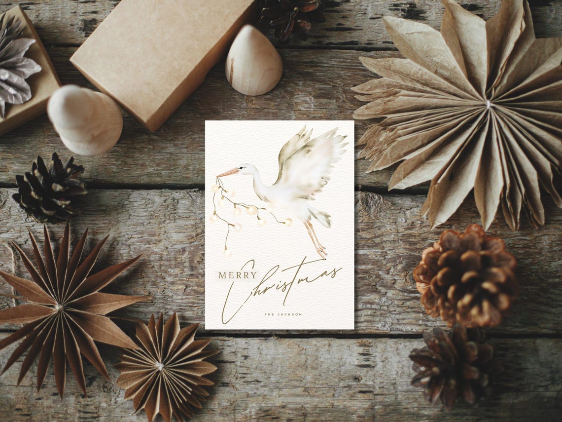 Watercolor Christmas Stork Clipart, Stork PNG, Christmas Clipart, Stork ...