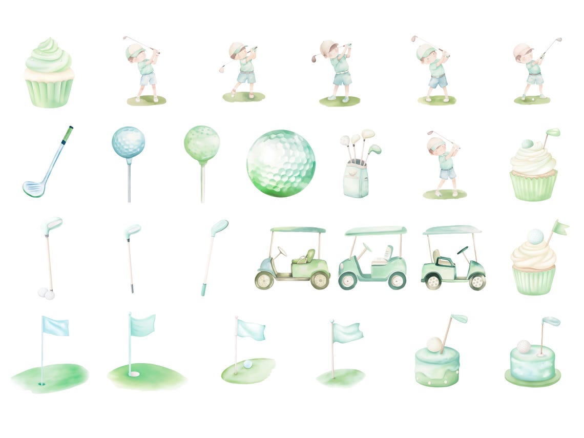 Watercolor Golf Clipart, Golf PNG, Golf Illustration, Golf Ball ...
