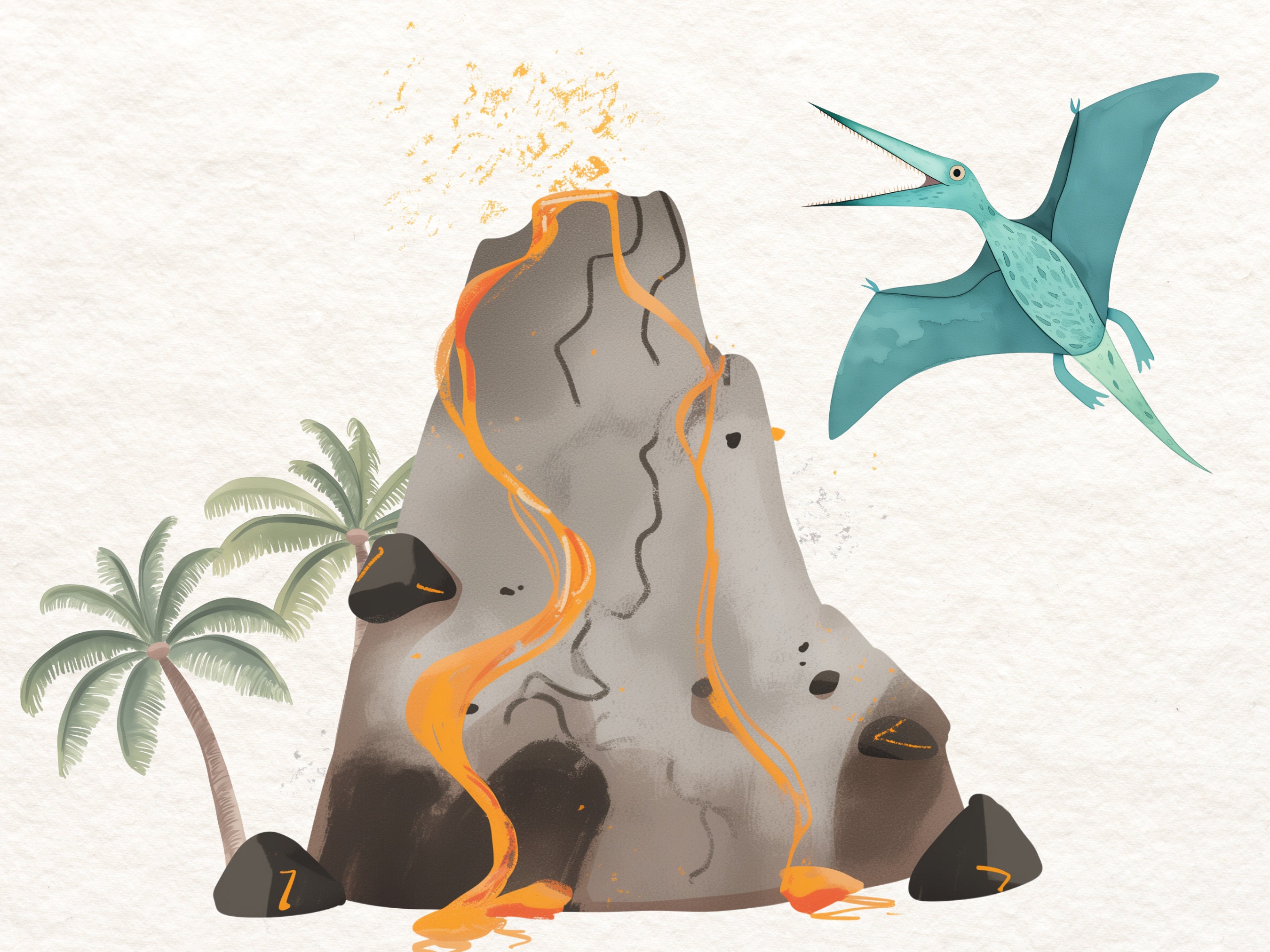 Dinosaur Watercolor Clipart Set - Prehistoric Clipart - Watercolor ...