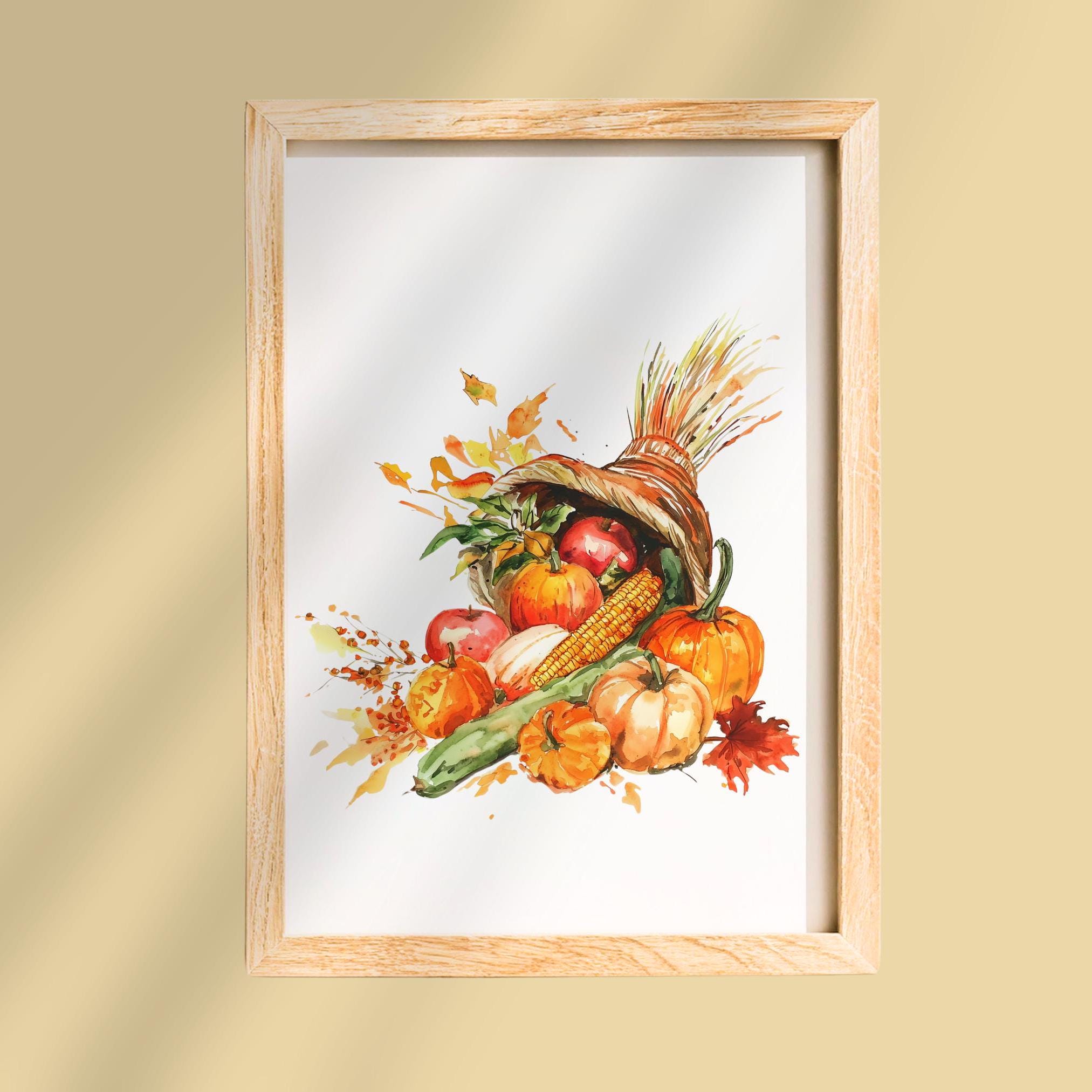 Thanksgiving Clipart, Watercolor Thanksgiving PNG, Autumn, Happy ...