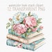 12 Book Stack Watercolor Clipart - Floral Stack of Books Clipart ...