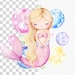 Watercolor Mermaid Clipart - Mermaid PNG - Mermaid Collection - Mermaid ...