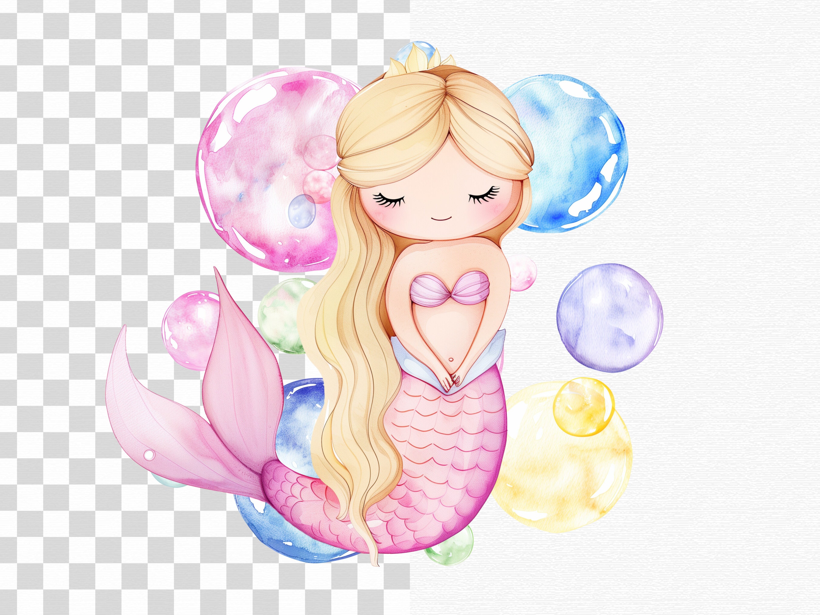 Watercolor Mermaid Clipart Mermaid PNG Mermaid Collection Mermaid Party ...