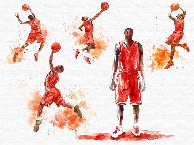 Watercolor Basketball Clipart, Basketball PNG, Basketball Illustration ...