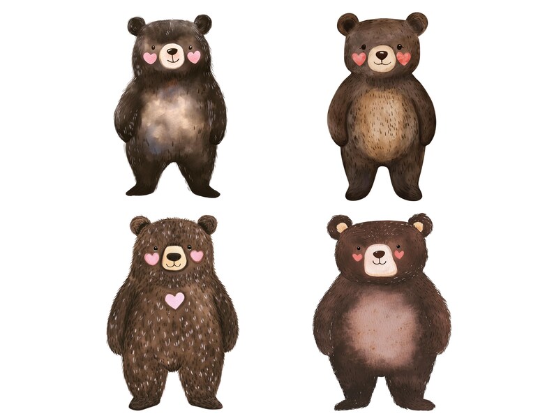 Woodland Valentine Clipart - Watercolor Valentine Clipart - Valentine ...