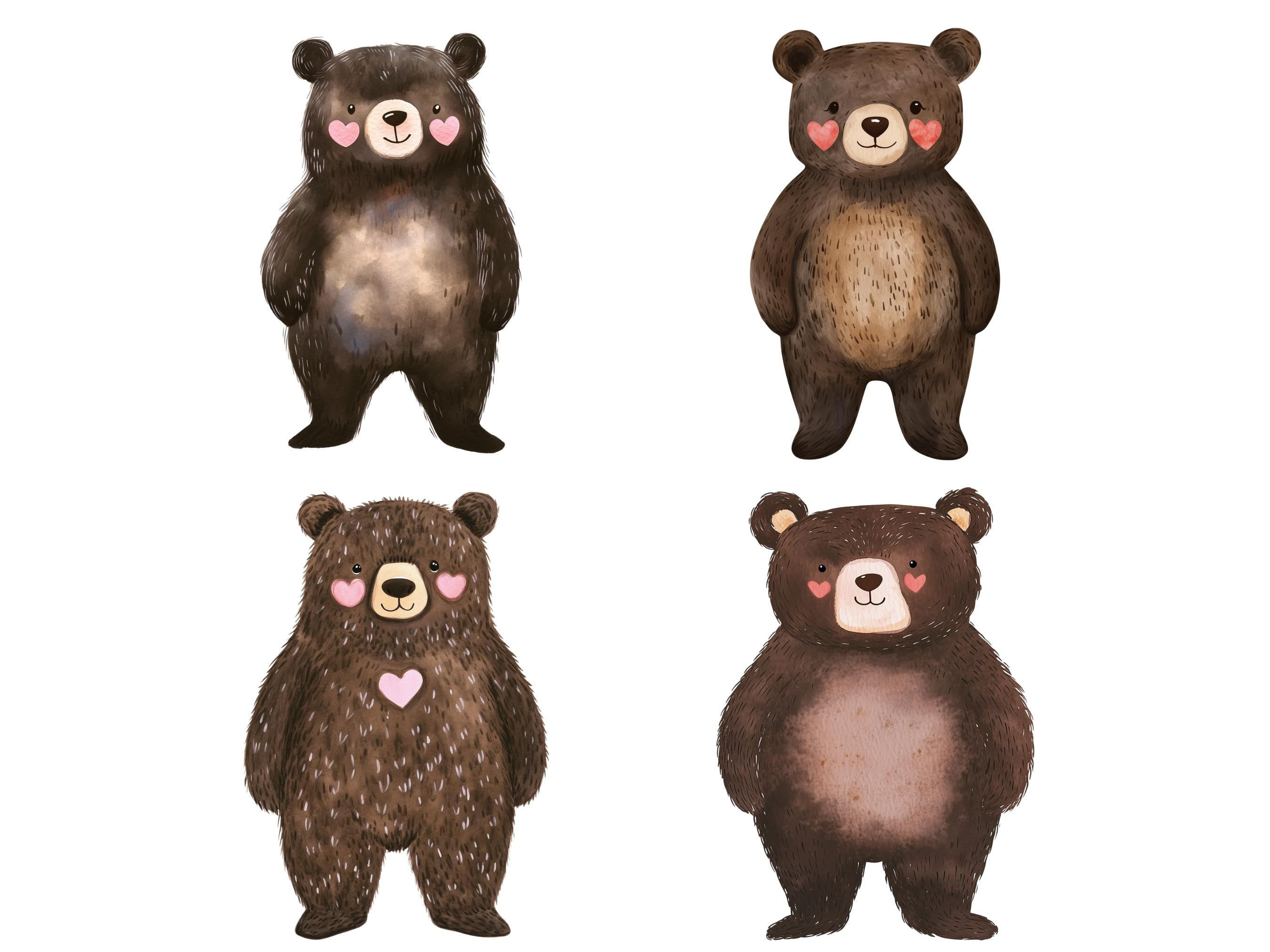 Woodland Valentine Clipart - Watercolor Valentine Clipart - Valentine ...