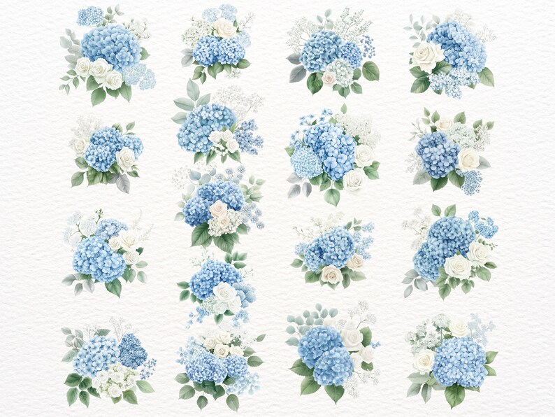 Watercolor Floral Clipart, Wedding Clipart, Watercolor Flower Clipart ...