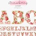 Watercolor Strawberry Alphabet Clipart - Gold Border - Strawberry ...