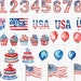 Watercolor 4th of July Clipart, USA Independence Day Clipart, 1776 PNG ...