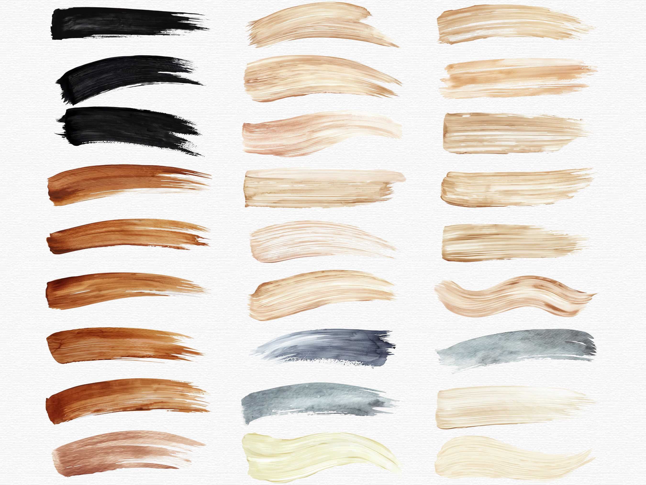Neutral Watercolor Brush Stroke Clipart, Watercolor Brush Stroke PNG ...