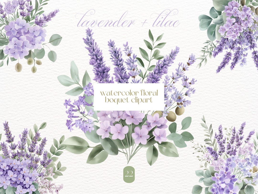 Watercolor Floral Clipart, Wedding Clipart, Watercolor Flower Clipart ...