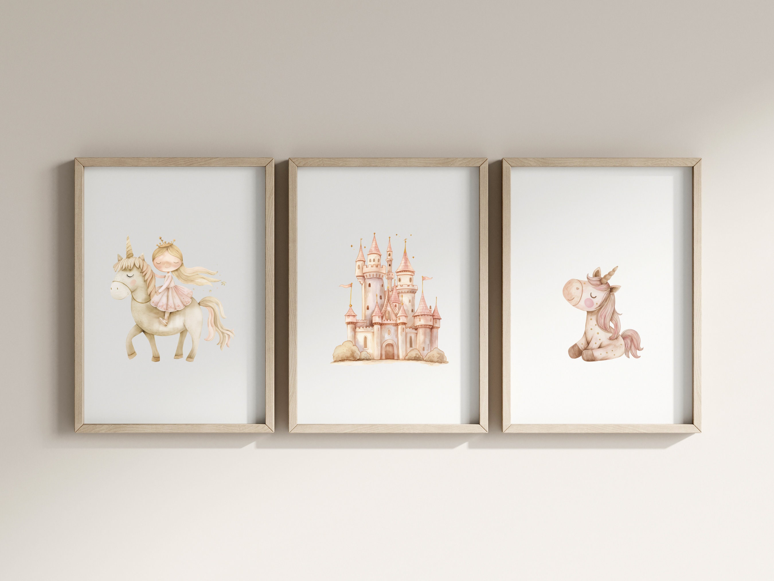 Watercolor Unicorn Clipart, Princess Unicorn Clipart, Castle Clipart ...