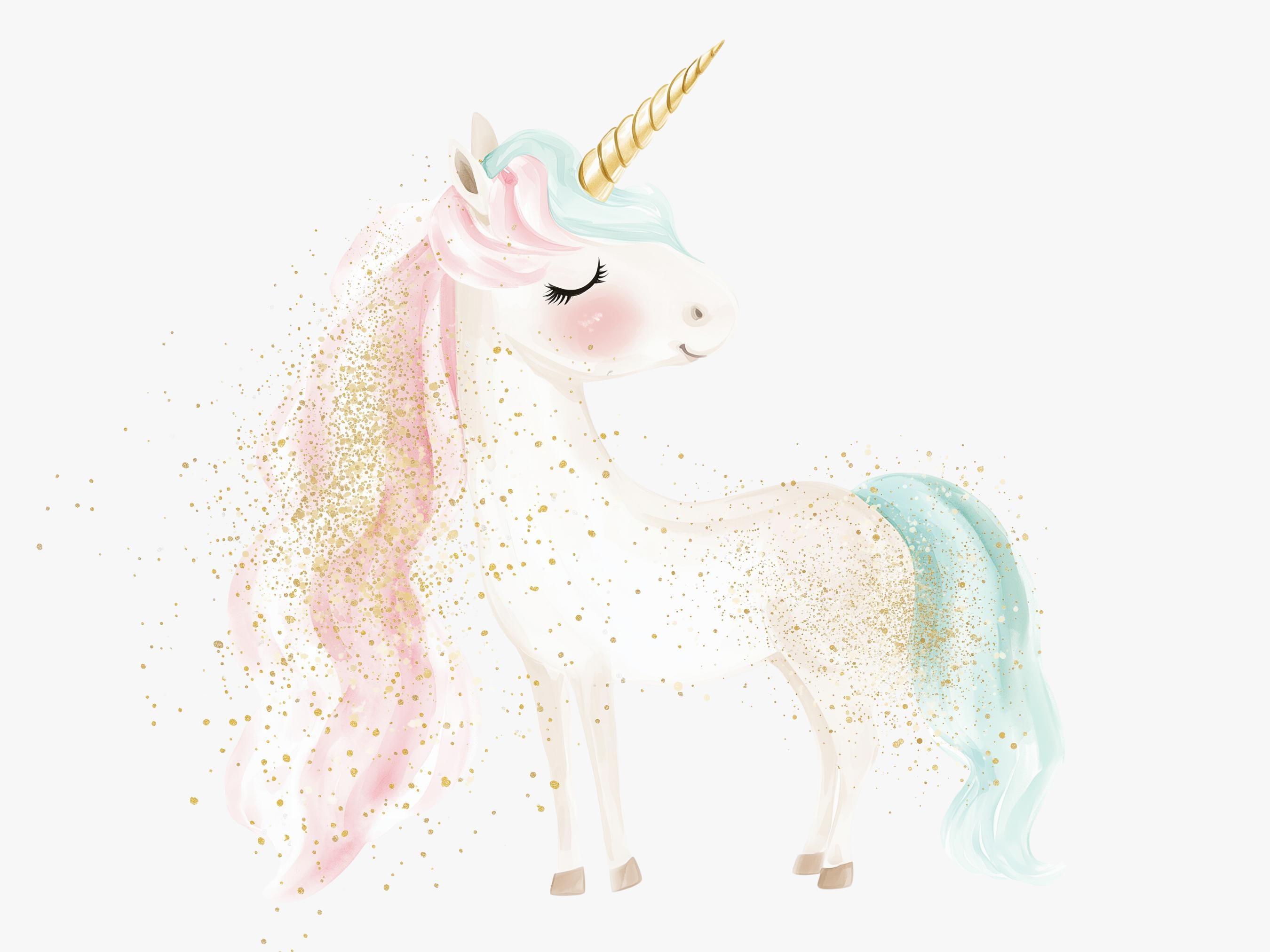 Watercolor Unicorn Clipart, Unicorn Clip Art, Rainbow Clipart, Nursery ...