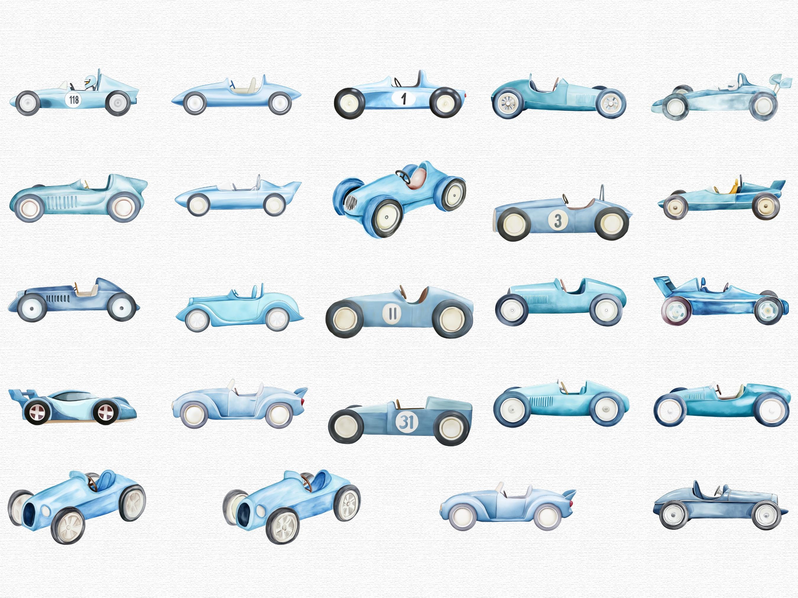 Watercolor Blue Racecar Clipart - Racing Car Clipart - Racecar PNG ...