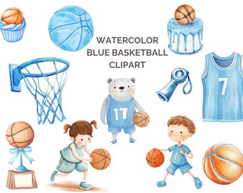 Watercolor Basketball Clipart, Basketball PNG, Basketball Illustration ...
