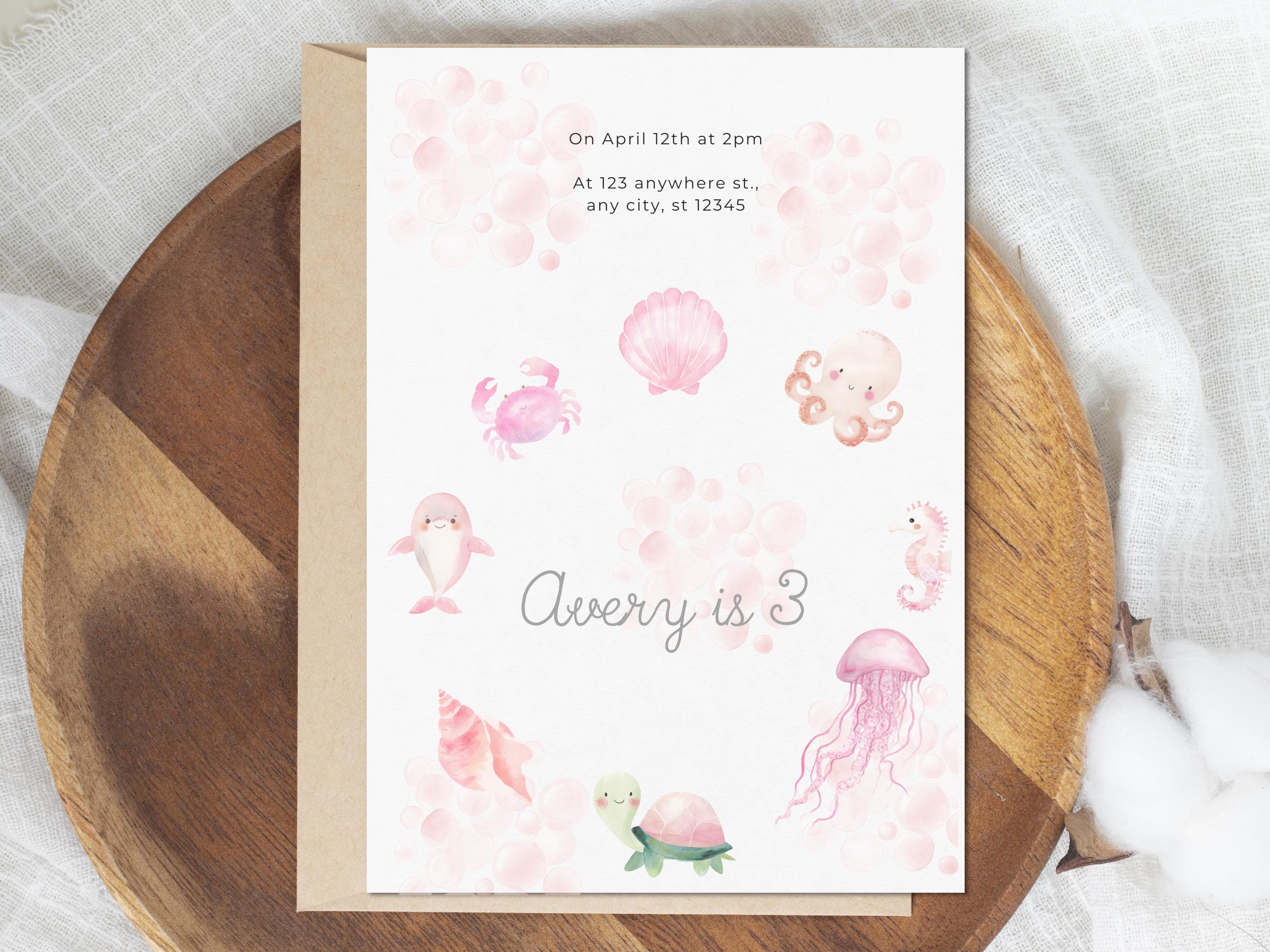 Pink Sea Animals Clipart, Little Sea Animal Clipart, Undersea ...