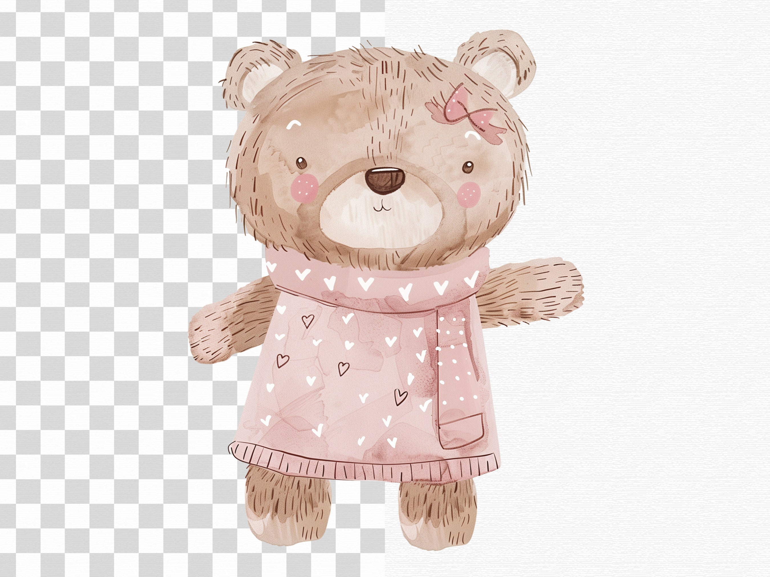 18 Teddy Bear Watercolor Clipart Winter Fashion Teddy Bear Teddy Bear ...
