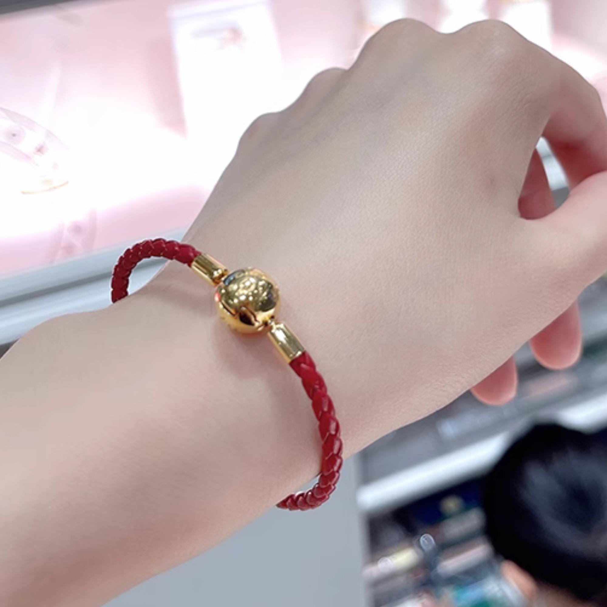 Pandora Moments Red Braided Leather Bracelet, S925 Silver Bracelet ...