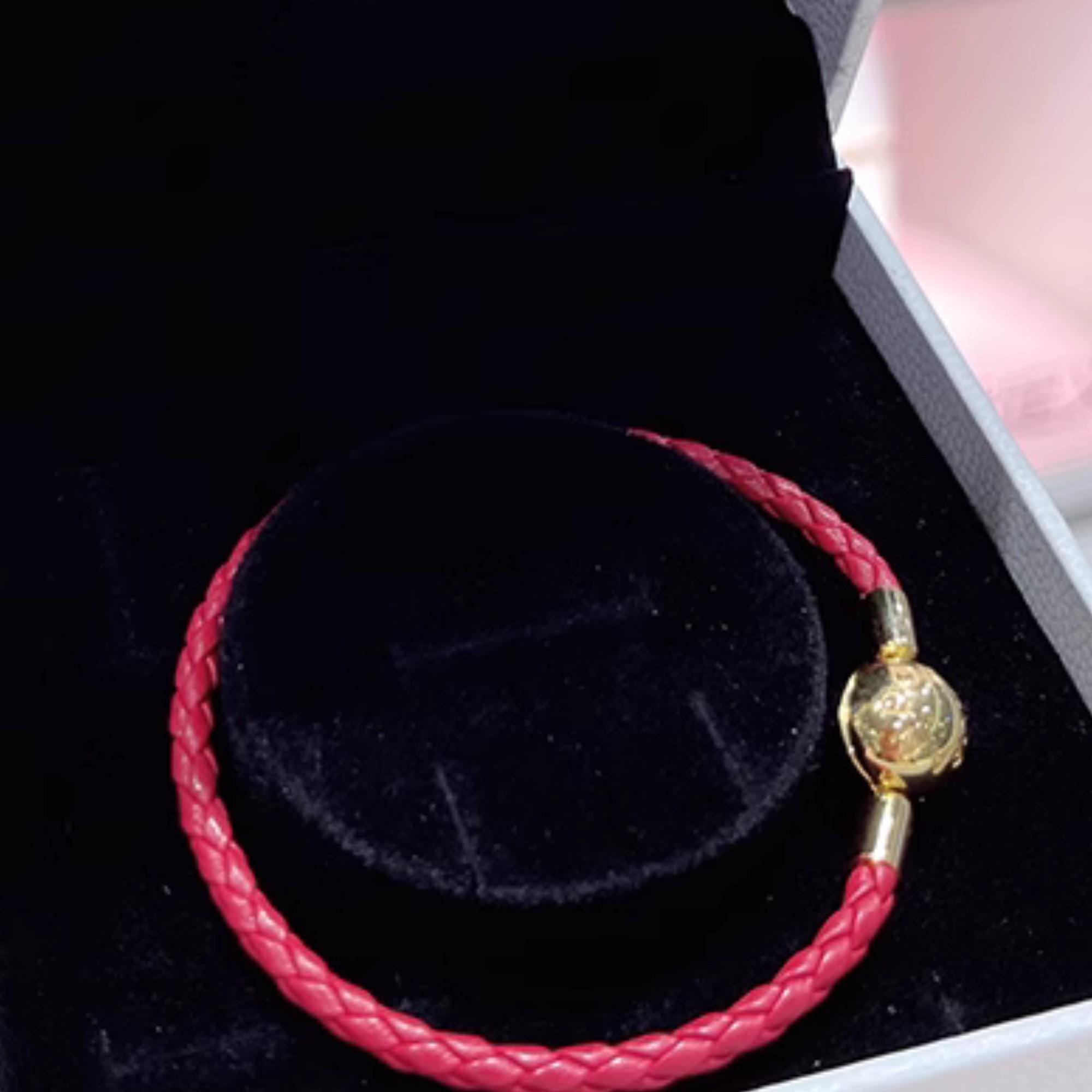 Pandora Moments Red Braided Leather Bracelet, S925 Silver Bracelet ...