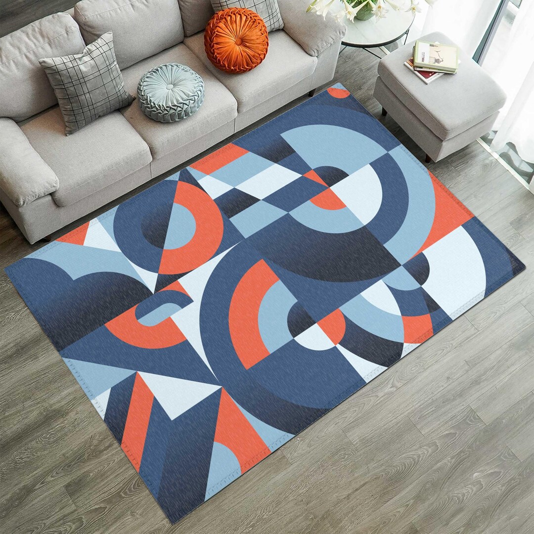 Modern Art Rug, Bauhaus Style Rug, Area Rug, Office Decor, Trendy Rugs ...