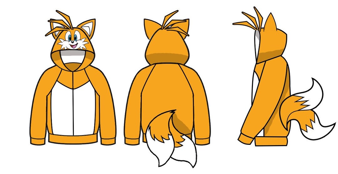 Tails Hoodie , Sega Sonic the Hedgehog Tails, Tails Hoodie Costum ...