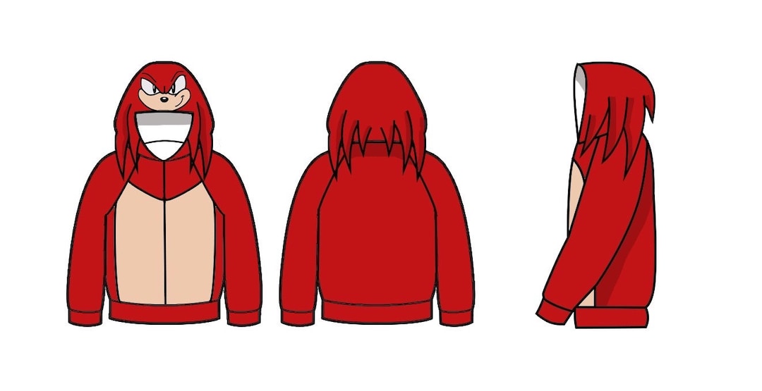 Knuckles Hoodie , Knuckles Costume, Sonic Hoodie, Knuckles Kids Hoodie ...