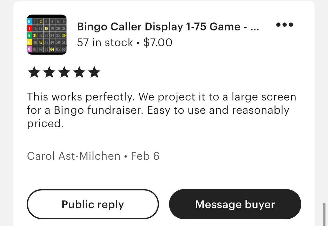 Bingo Caller Display 1-75 Game - Powerpoint - Etsy