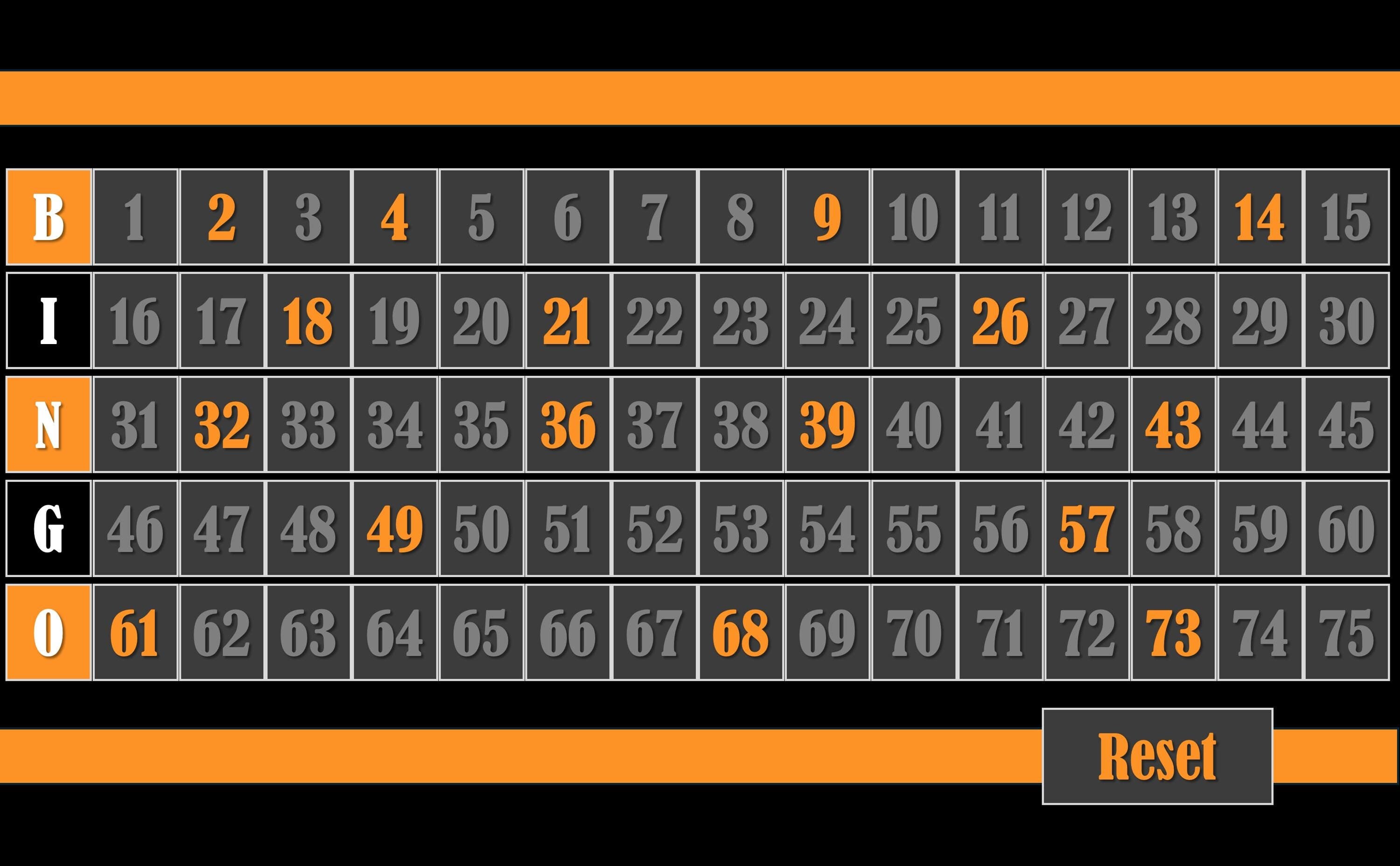 Halloween Theme Bingo Caller Display 1-75 Game - Powerpoint - Etsy