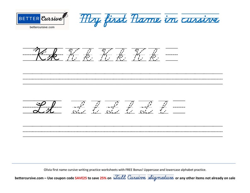 Write Olivia in Cursive. Download and Print as Often as You Like ...