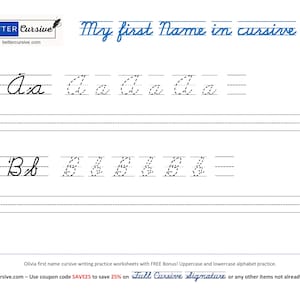 Write Olivia in Cursive. Download and Print as Often as You Like ...