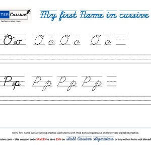 Write Olivia in Cursive. Download and Print as Often as You Like ...