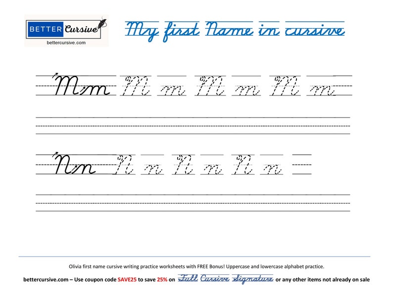 Write Noah in Cursive. Download and Print as Often as You Like ...