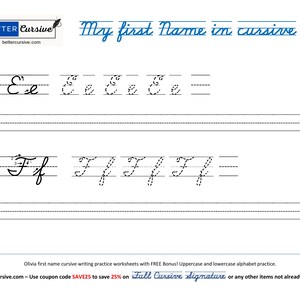 Write Olivia in Cursive. Download and Print as Often as You Like ...