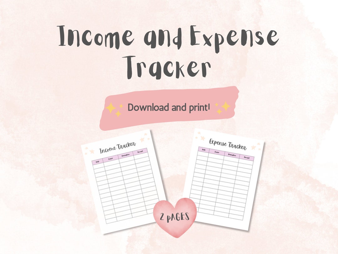 Printable Cute, Chic Income and Expense Tracker for Planner, Home ...