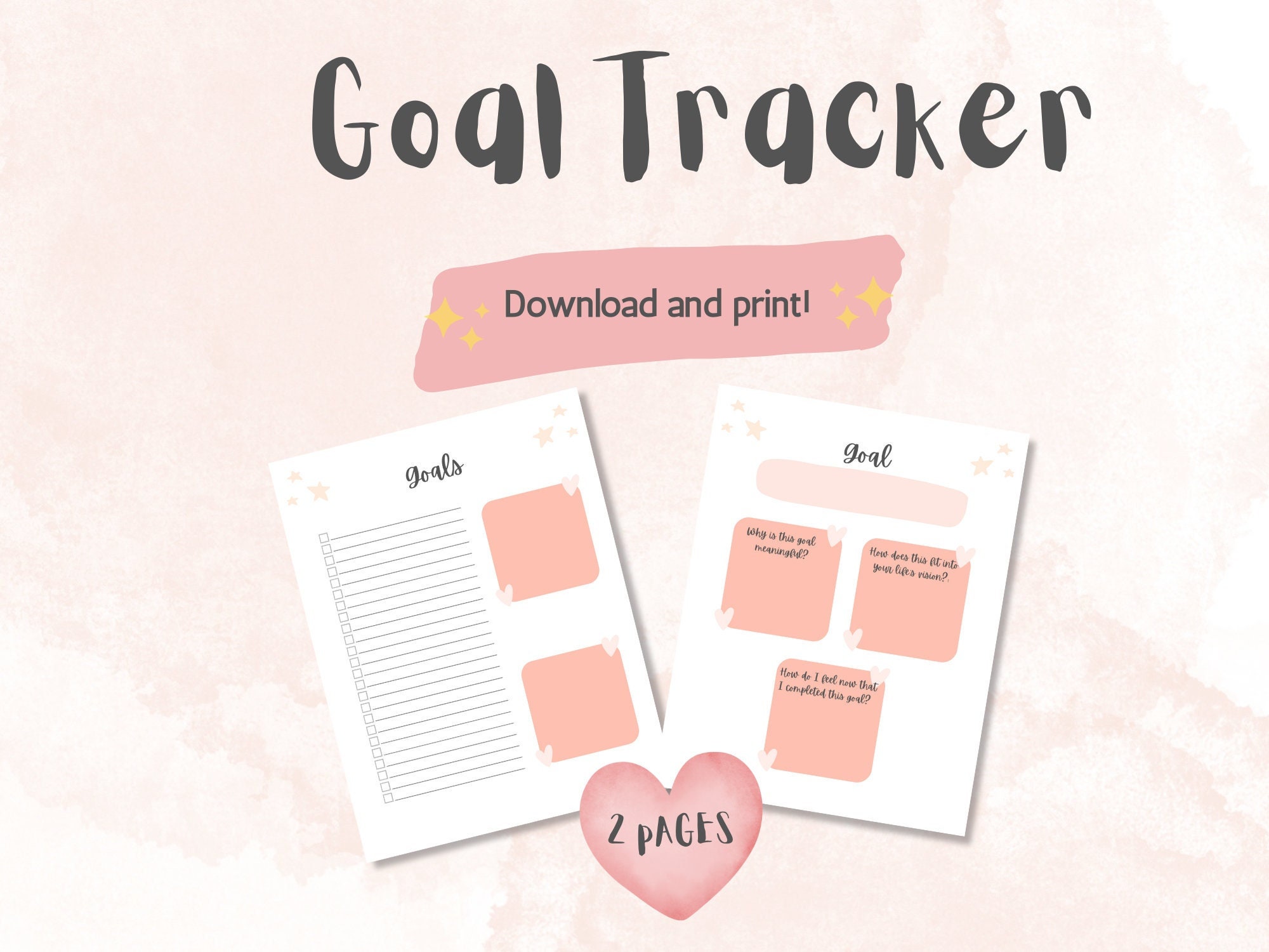 Cute, Chic, Minimal, New Year Goal Planner, Goal Setting, Productivity ...
