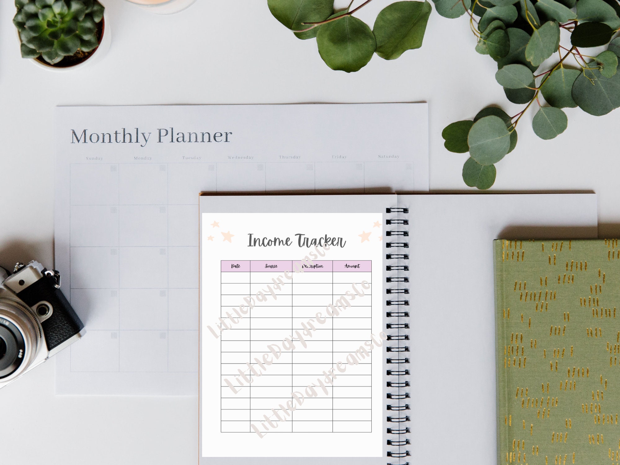 Printable Cute, Chic Income and Expense Tracker for Planner, Home ...